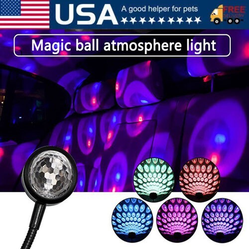 Party Light Projector Strobe Laser Mini DJ Disco Ball USB Car Lamp Auto ...