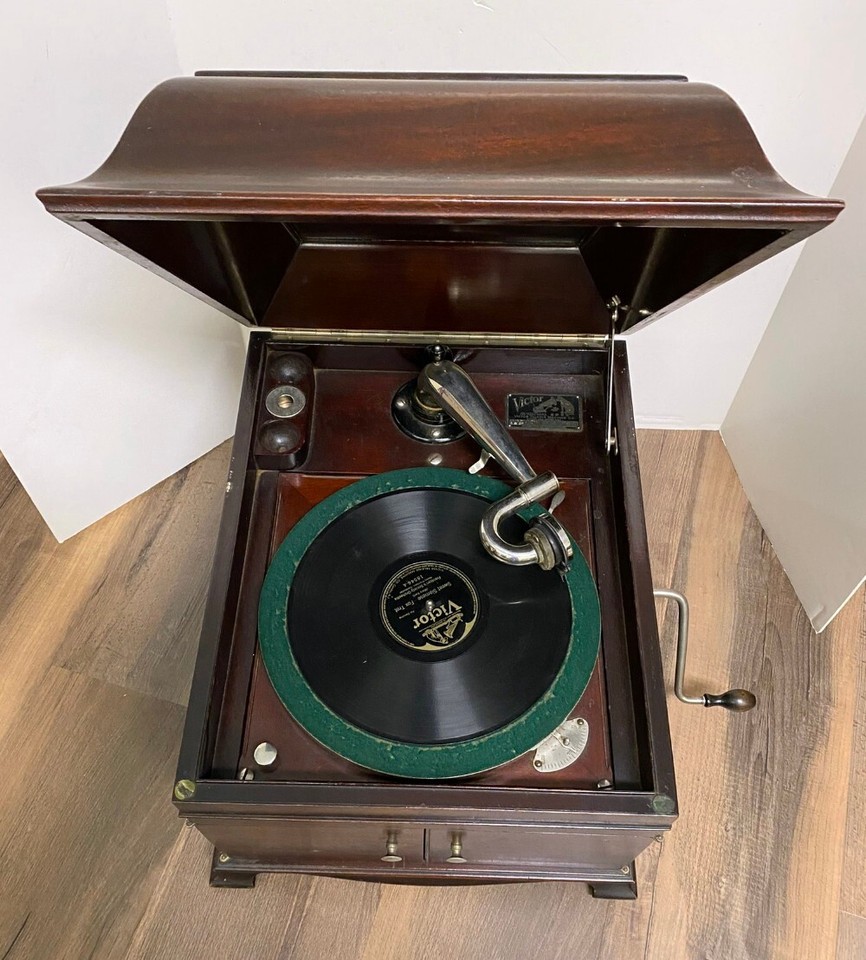 Victor VV-1X Victrola Tabletop 78 RPM Record Crank Phonograph ~ Nice ...