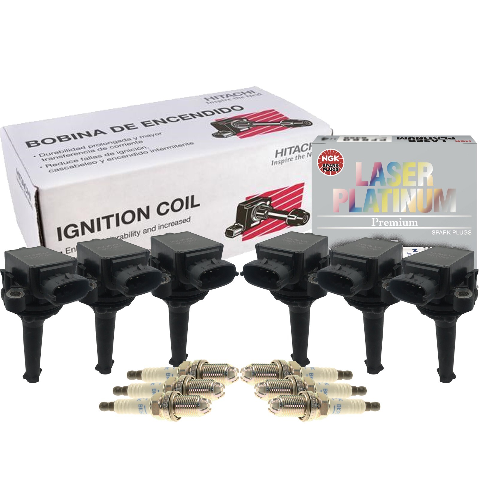 Hitachi 6 Ignition Coils NGK 6 Laser Platinum Spark Plugs Kit For Volvo ...