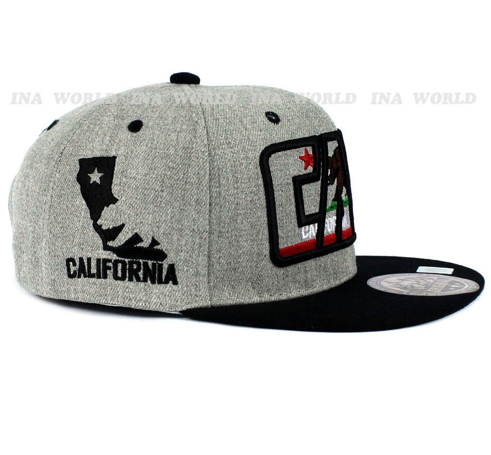 California Republic Hat Cap CALI Classic Bear Snapback Flat Bill ...