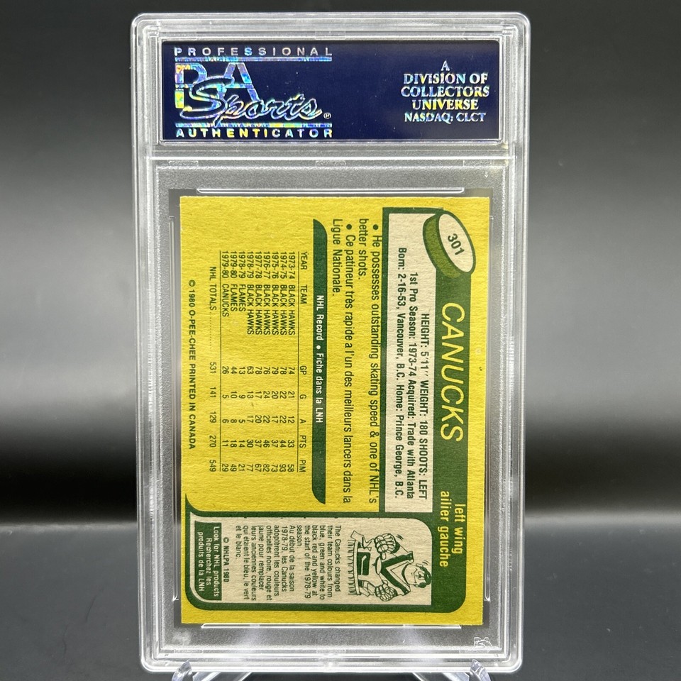 1980-81 OPC O-PEE-CHEE #301 DARCY ROTA PSA 9 MINT Vancouver Canucks ...