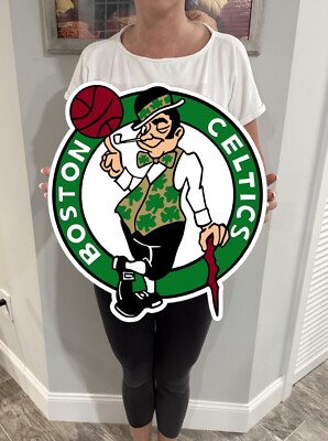 NBA Boston Celtics Team Logo Wood Sign 20" Wall Decor Handmade Laser ...