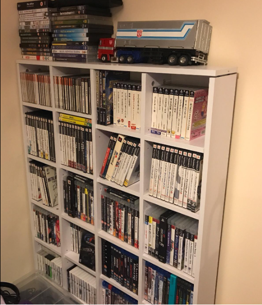 Large Media Cabinet CD DVD Storage Rack Display Shelf Unit Wooden ...