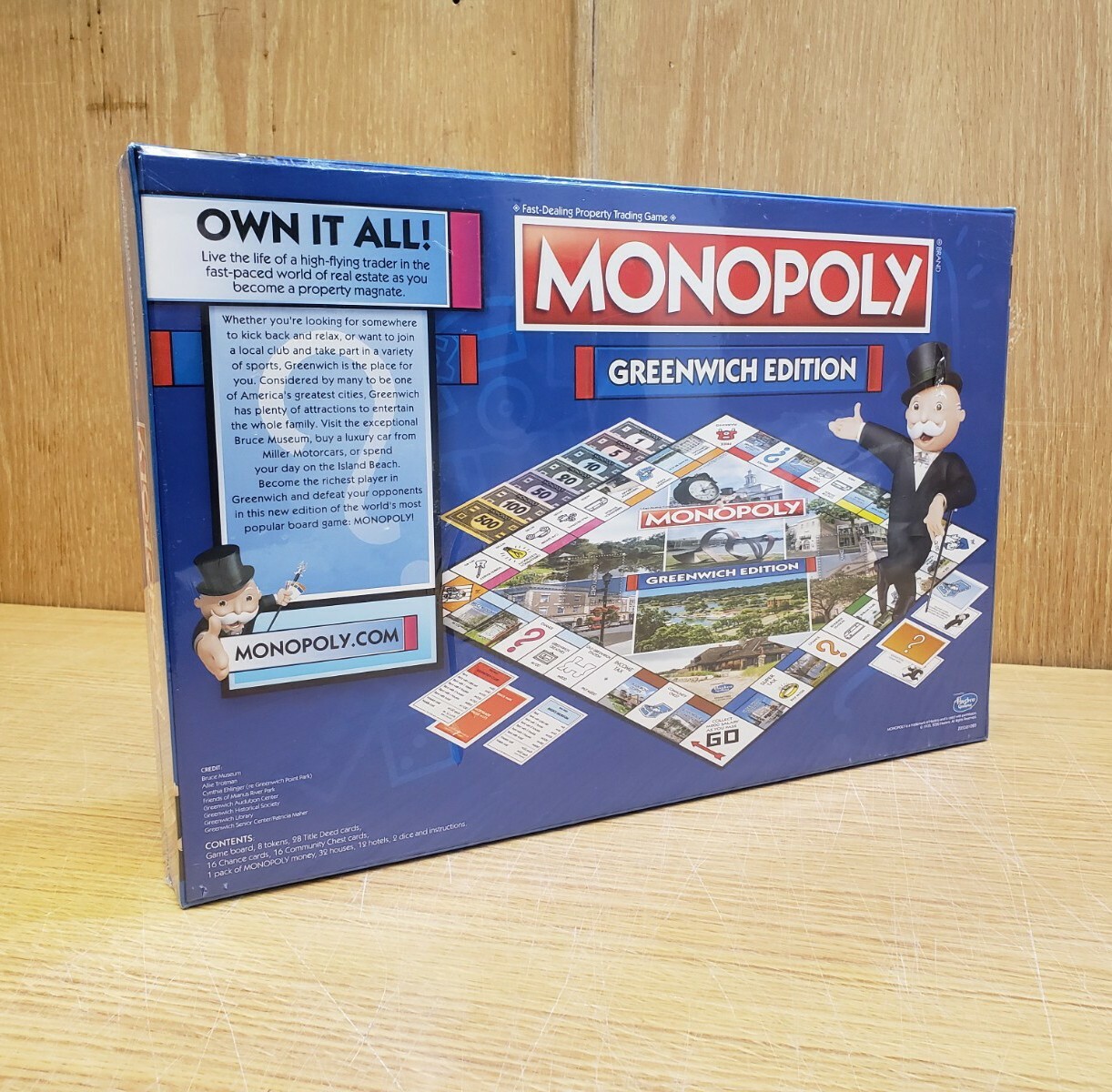 MONOPOLY Greenwich Edition Family Board Game Hasbro Connecticut Ct 2-6 ...