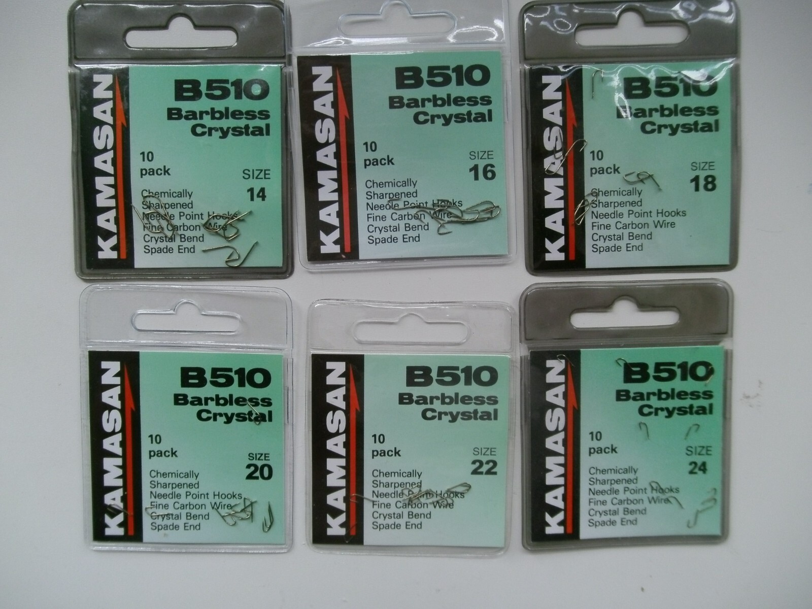 KAMASAN B510 BARBLESS CRYSTAL BEND HOOKS | eBay UK