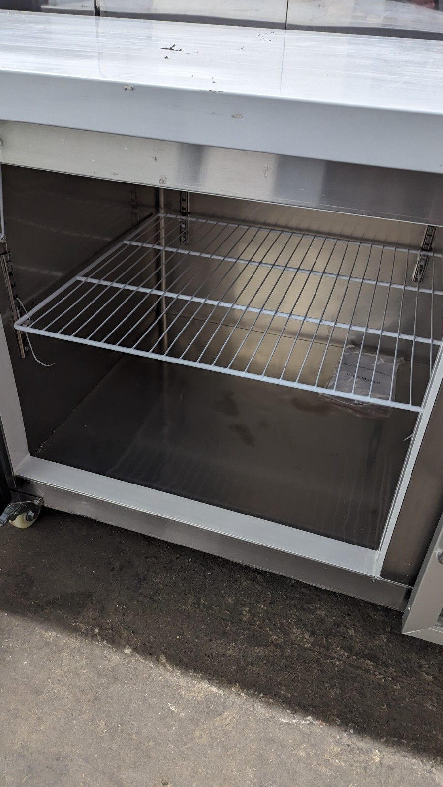 CS0224 Double Door Refrigerated Preparation Pizza Topping Table Glass ...