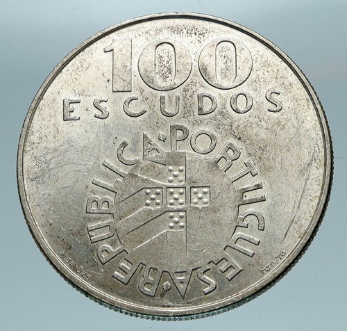 1974 PORTUGAL 25 Yrs Carnation Revolution Genuine Silver 100 Escudos ...