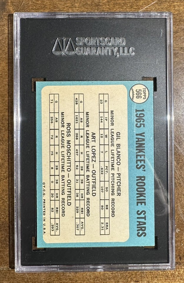 1965 Topps #566 Gil Blanco / Art Lo ROOKIE SHORT-PRINT SGC 8.5 - NM/MT+ ...