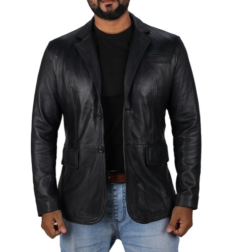 Laverapelle Men's Genuine Lambskin Leather Coat (Black, Medium)-2402004 ...