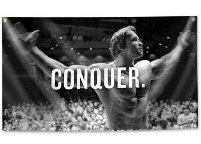 New Premium Flag Arnold Schwarzenegger Conquer 3x5 ft Banner Gym ...