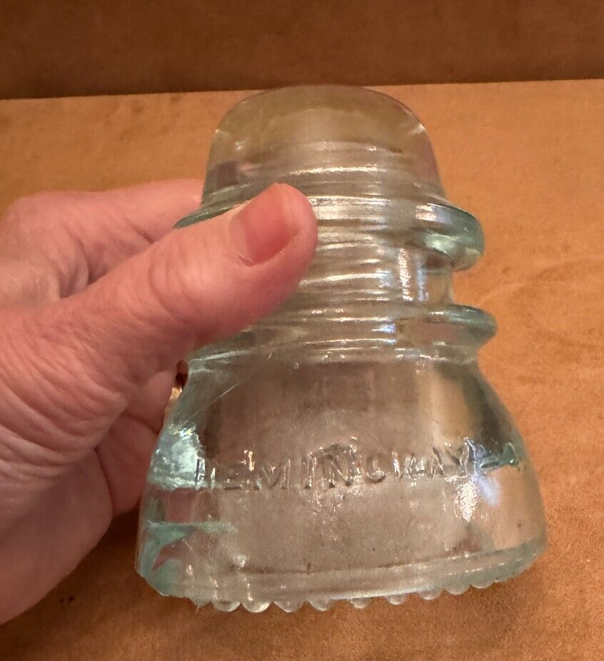 Hemingray Vintage Clear Glass Telephone Pole Insulator 2 dome threads ...