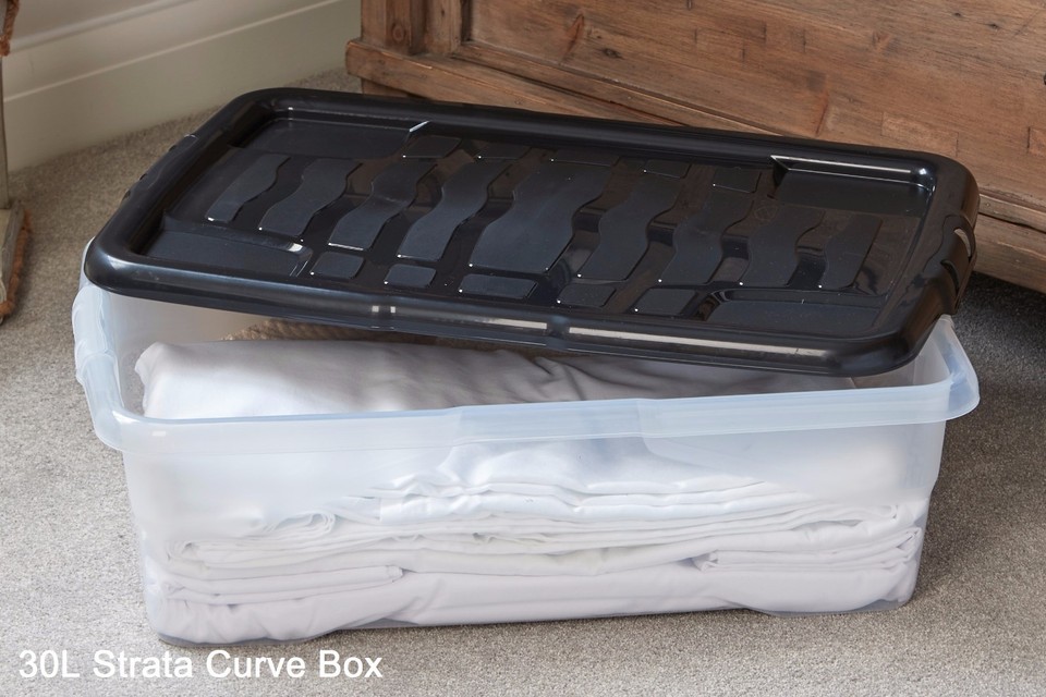 NEW Great Value Strata Curve Clear Plastic Storage Box Boxes with Lids ...