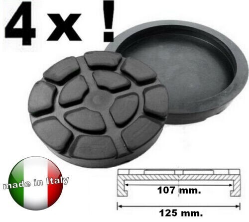 SET 4 pcs Ravaglioli 2 Post Car Lift Ramp STRONG Rubber Pads 125mm Made ...