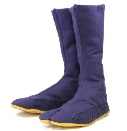 Japanese Rikio JIKA TABI Boots Ninja Shoes High Tops Navy Keep Warming ...