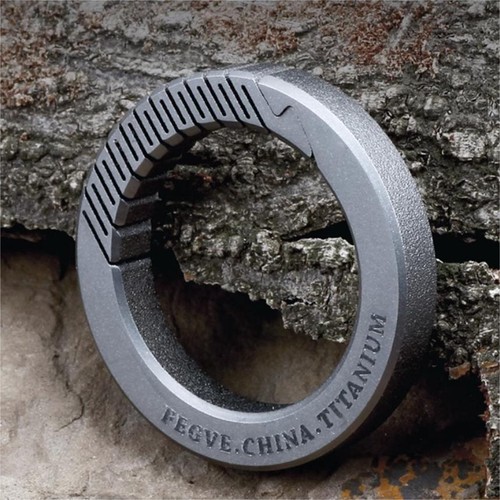 EDC Titanium Circle Carabiner Keychain Clip Small Carabiner Clip Quick ...