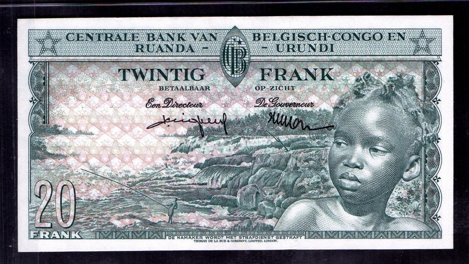 BELGIAN BELGIUM CONGO 1959 20 Francs P 31 UNC(-) | eBay