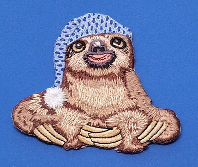 SLOTH LOVE Embroidered Bedtime Sleepy Iron On Or Sew On | eBay