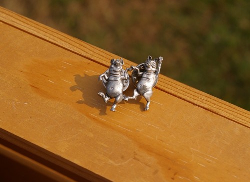 1981 Silver Tone Metal Dancing Pigs Lapel Pin Pinback | eBay