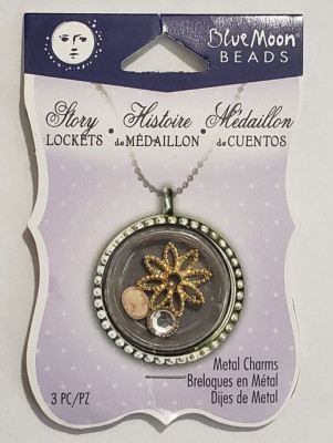 Blue Moon Beads STORY LOCKETS Metal Charms, FLOWER & CAMEO – 3 pcs | eBay