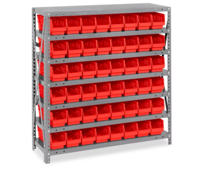 48 Bin Storage Box Rack 6 Shelf Shelving Commercial Storing Shelves ...