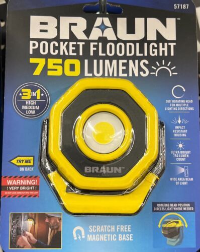 SUPER BRIGHT BRAUN 750 Lumen Rechargeable Ultra-Compact Magnetic LED ...