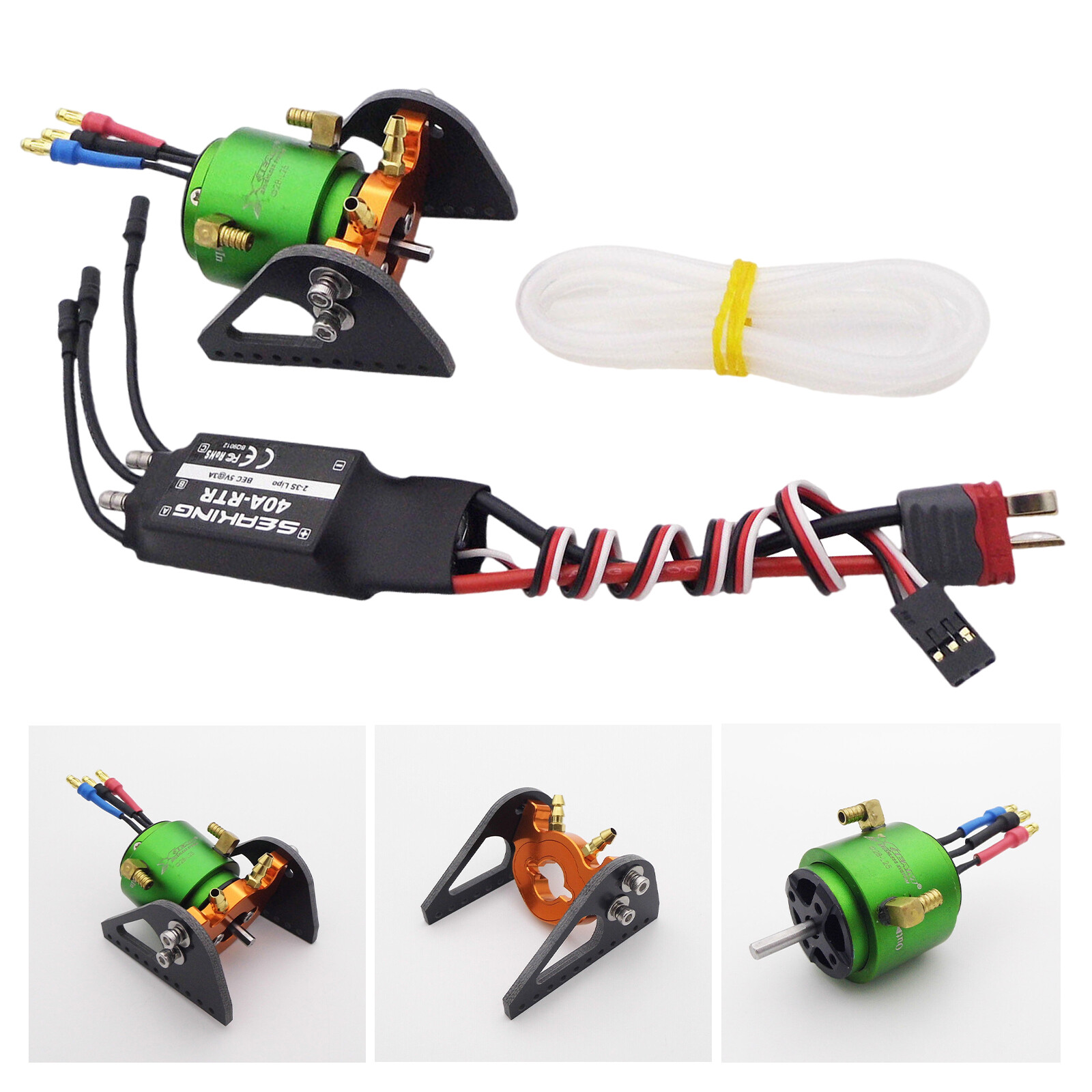 2835 KV3300 4-Poles Water Cooling Brushless Motor 40A ESC for RC Boat ...