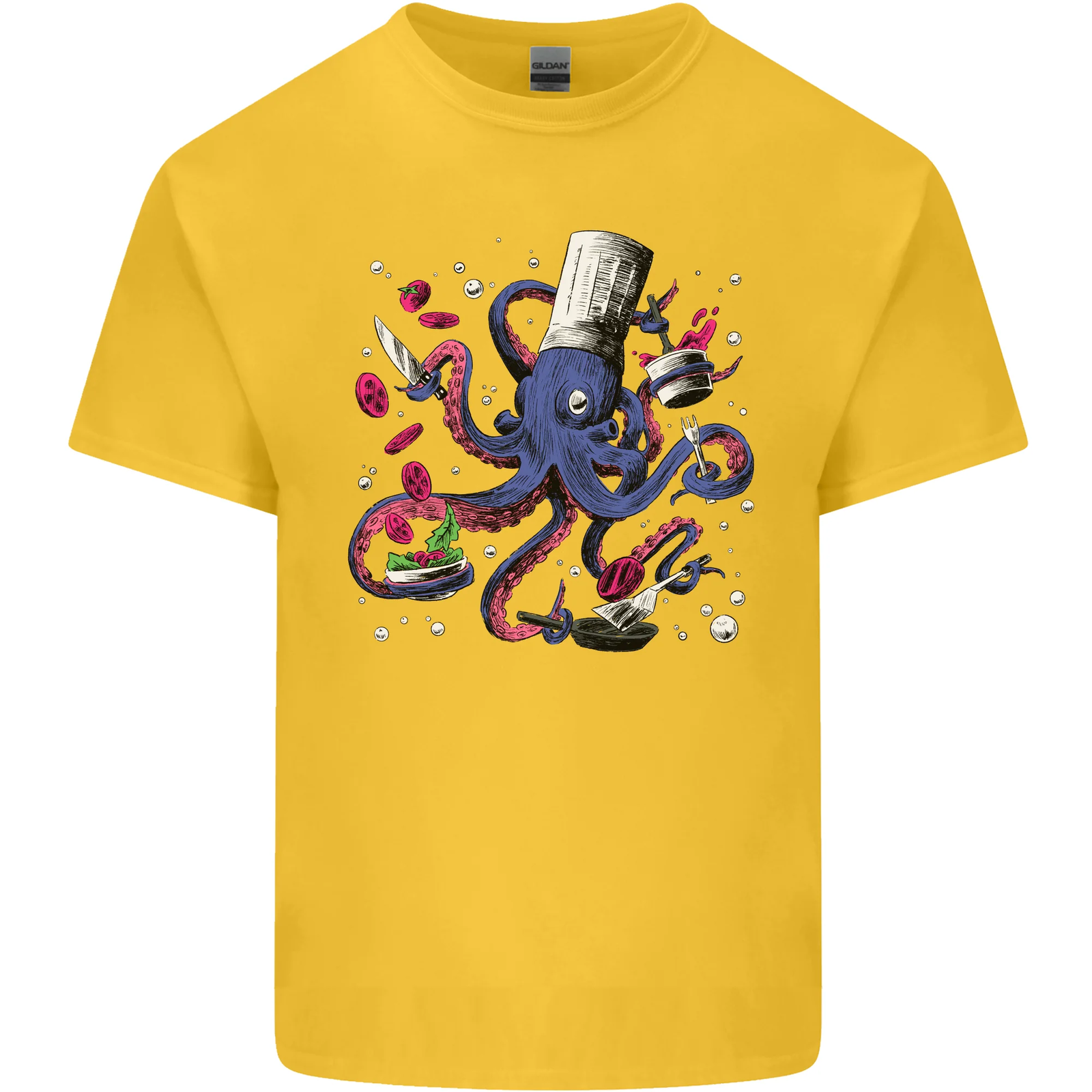 Octo Chef Funny Octopus Cook Cooking Kids T-Shirt Childrens | eBay