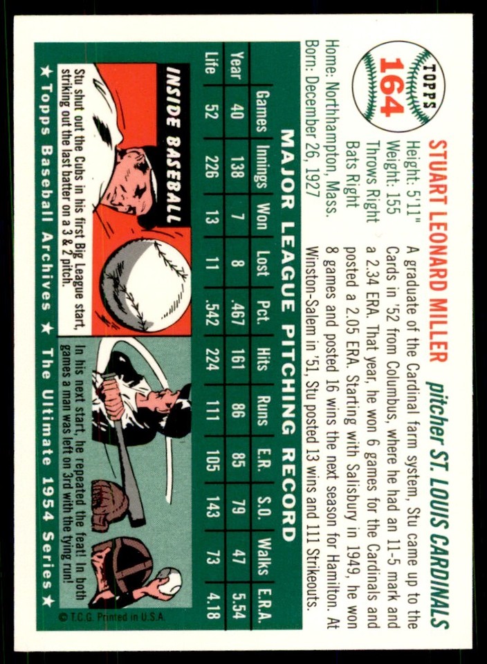 1994 Topps Archives 1954 Stu Miller Baseball Cards #164 | eBay