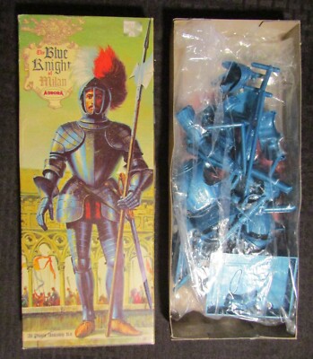 1963 Aurora BLUE KNIGHT OF MILAN Model Kit #472 Complete / Made in ...