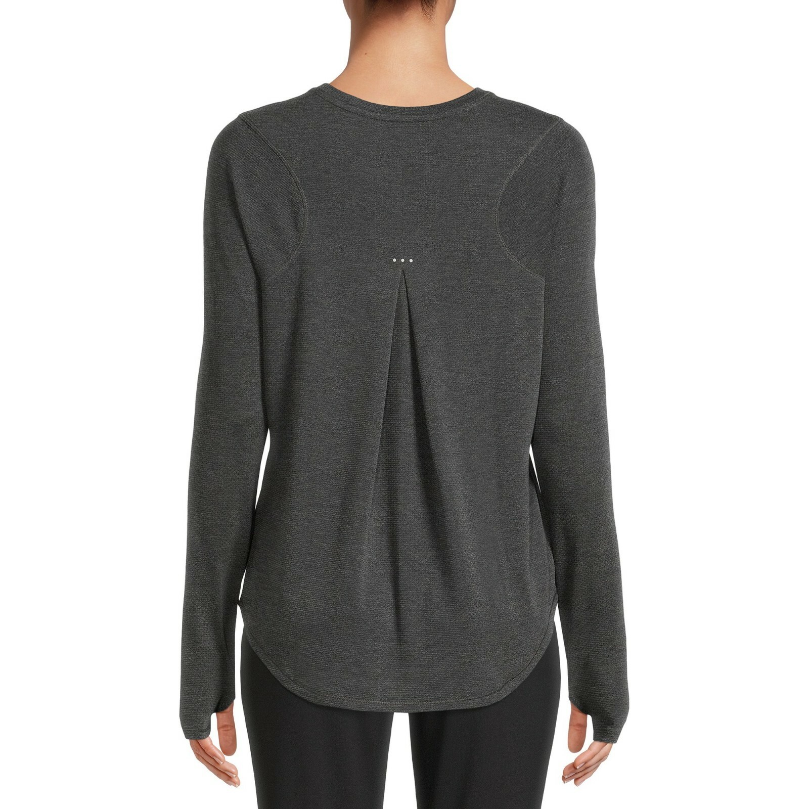 Avia Women's Performance Long Sleeve T-Shirt Black Soot Charcoal Gray ...