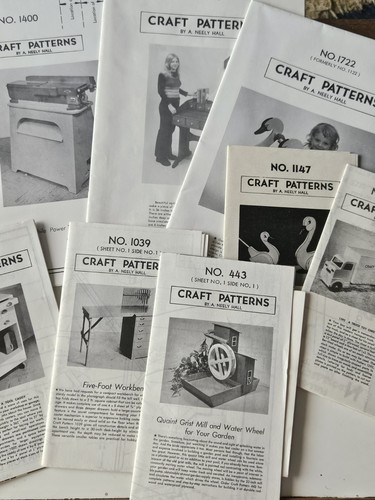Lot of 8 Vintage Craft Patterns By Neely Hall - Woodworking Toys Garden ...