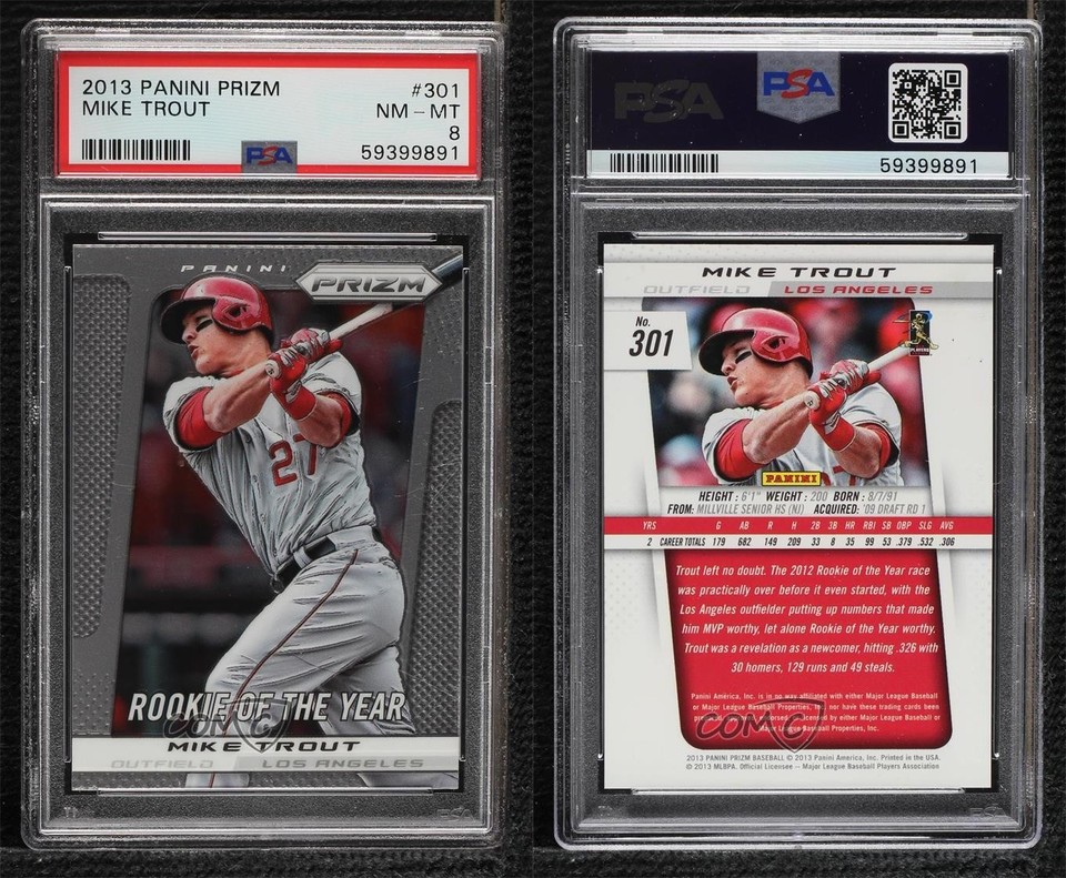 2013 Panini Prizm Mike Trout #301 PSA 8 7uo | eBay