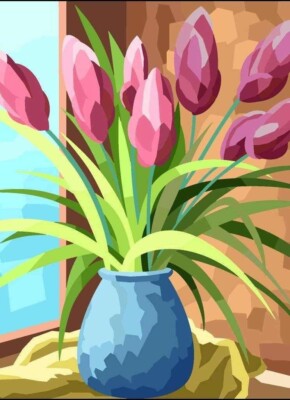 Blocky Flowers - Original Digital Art by Guineakitty | eBay