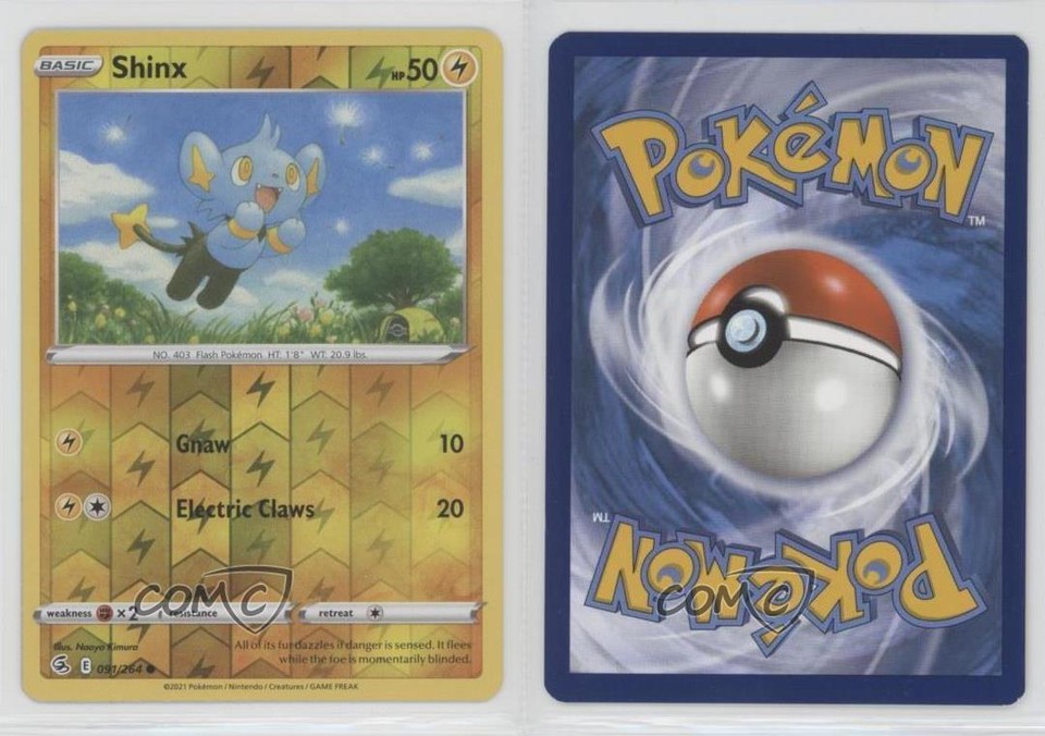 2021 Pokemon Sword & Shield - Fusion Strike Reverse Foil Shinx #091 ...
