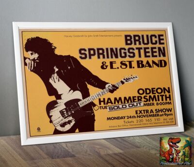 Bruce Springsteen 1975 Hammersmith Born To Run Live Tour Concert Poster ...