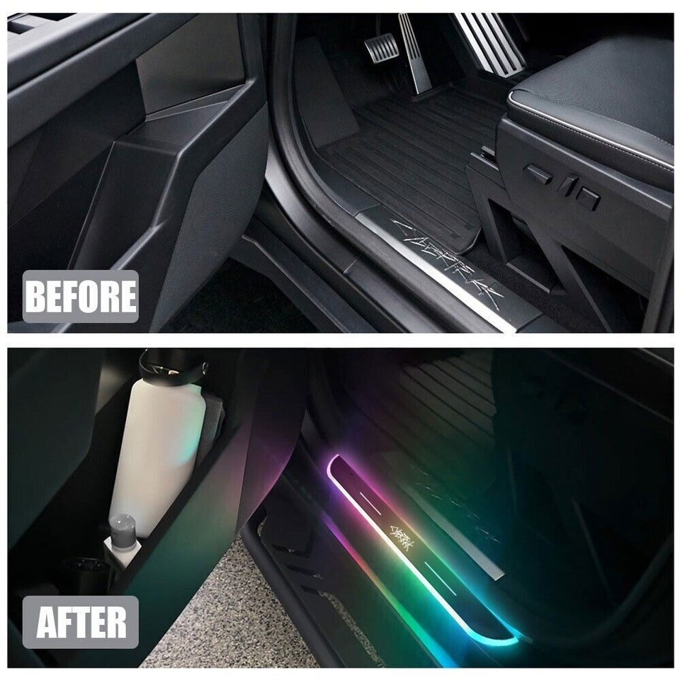 per Tesla Cybertruck 2024 LED battitacco porta bordo piastra di ...