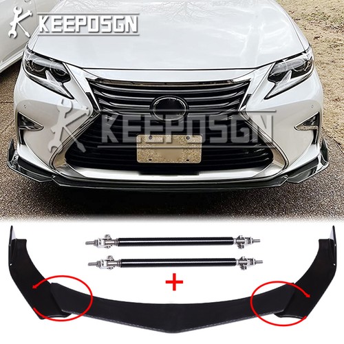 For Lexus ES IS 350 250 330 Gloss Front Bumper Lip Splitter Chin + 2x ...