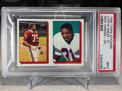 1986 Topps Stickers Curtis Greer #31 Mike Harden #181 - PSA 9 - POP 1 ...