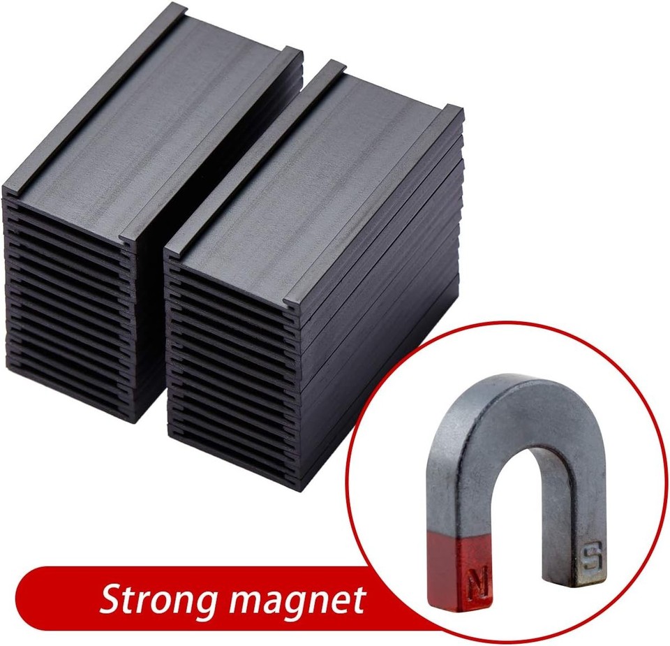 30-Pack Magnetic Label Holders 1x2 Inch Data Card w/ Clear Protectors ...