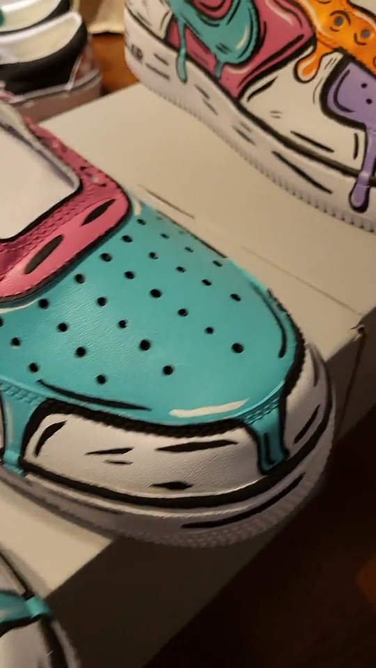 Nike Custom Air Force 1 "Colorful Cartoon Drippy" Shoes Sneaker Art ...