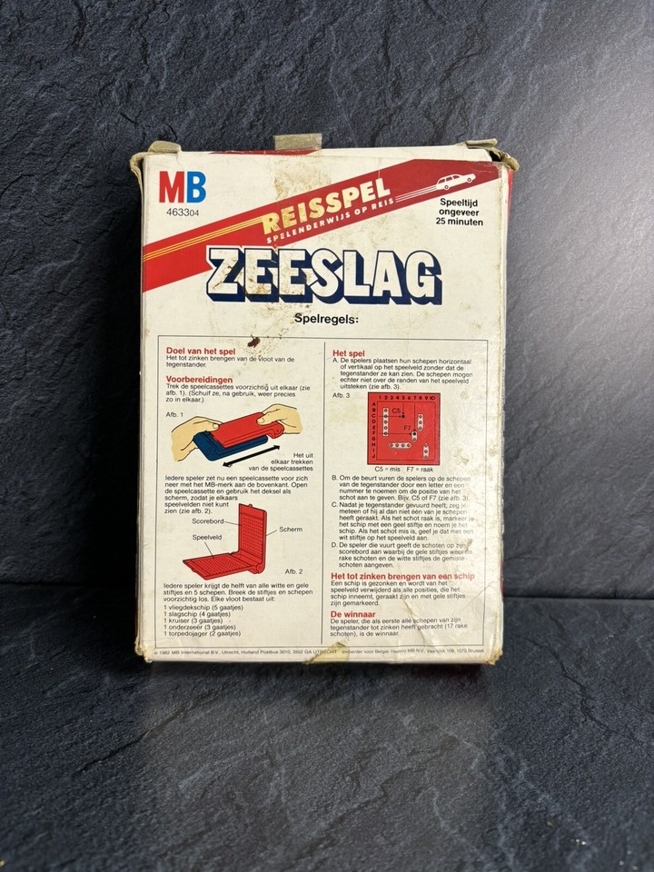 Vtg MB Battleship zeeslag Naval Strategy Travel Board Game Travelpax ...