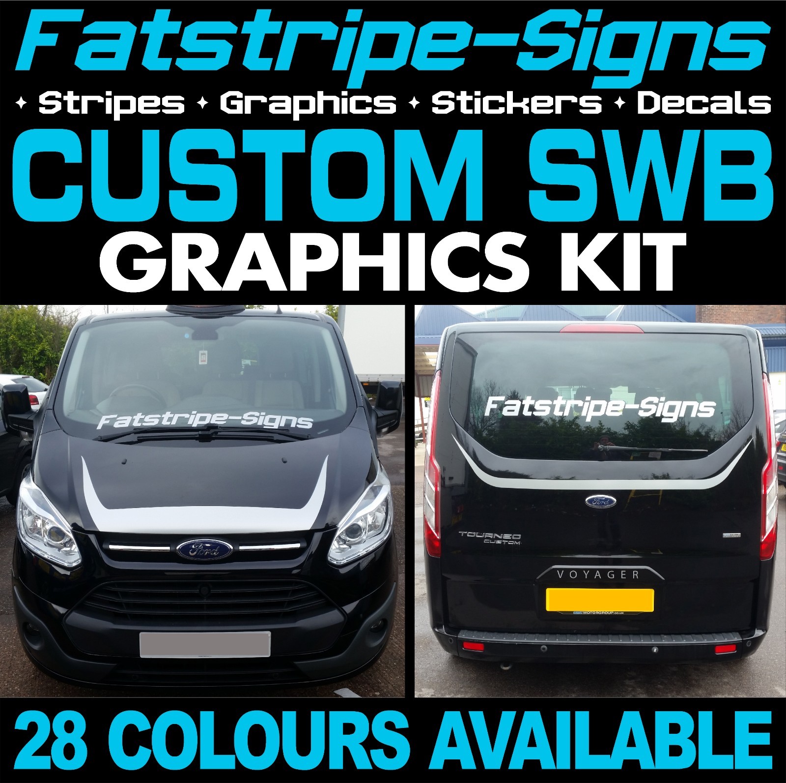 to fit FORD TRANSIT CUSTOM SWB GRAPHICS STICKERS STRIPES ST M SPORT DAY ...