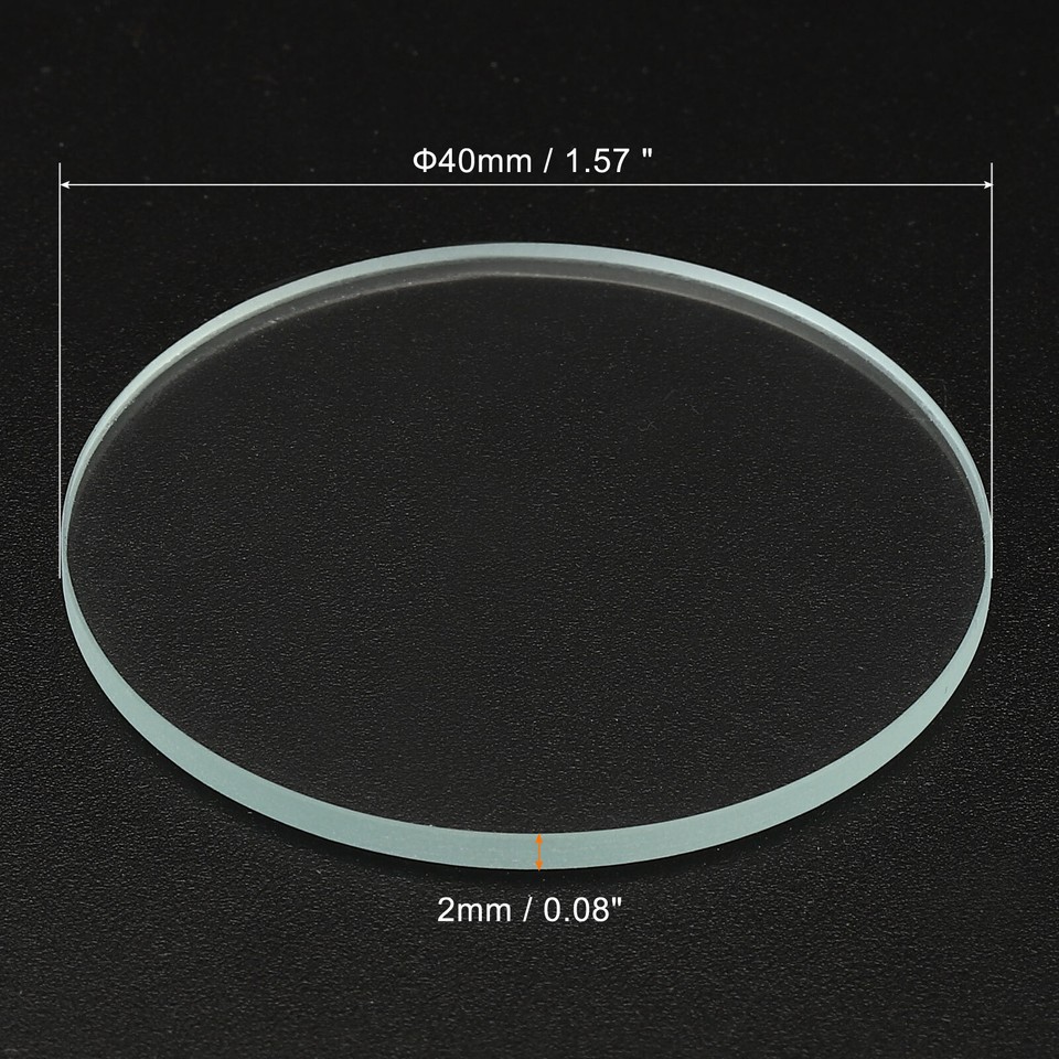 1.57x0.08" Dia Flashlight Glass Lens, 2 Pcs Polished Edge Glass Len ...