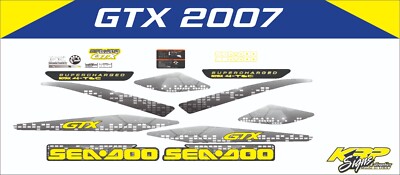 SEADOO GTX 2007 Graphics / Decal / Sticker Kit CUSTOM GREY & YELLOW | eBay