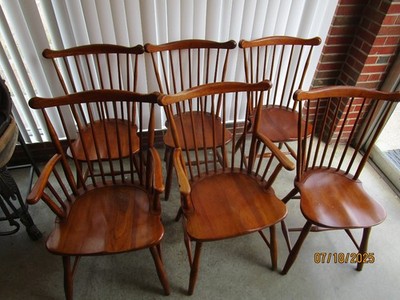 Set of 6 Leopold Stickley Kitchen Chairs 2 Captain Rustic Farmhouse ...