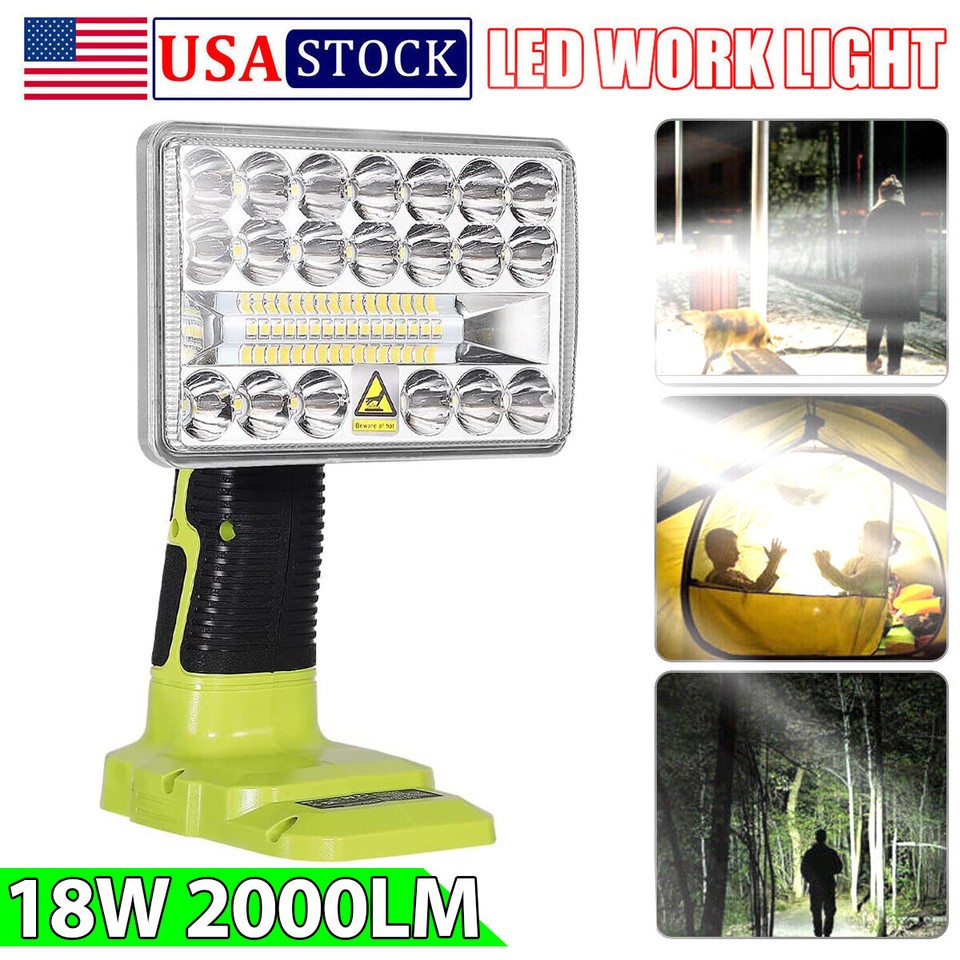 2000LM Work Light Rechargeable for Ryobi for Ryobi Lamp Outdoor LED ...