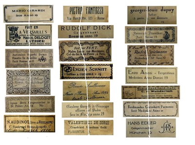 V118 Old Vintage Antique Violin Fiddle Maker Set of 20 Labels NICE! | eBay