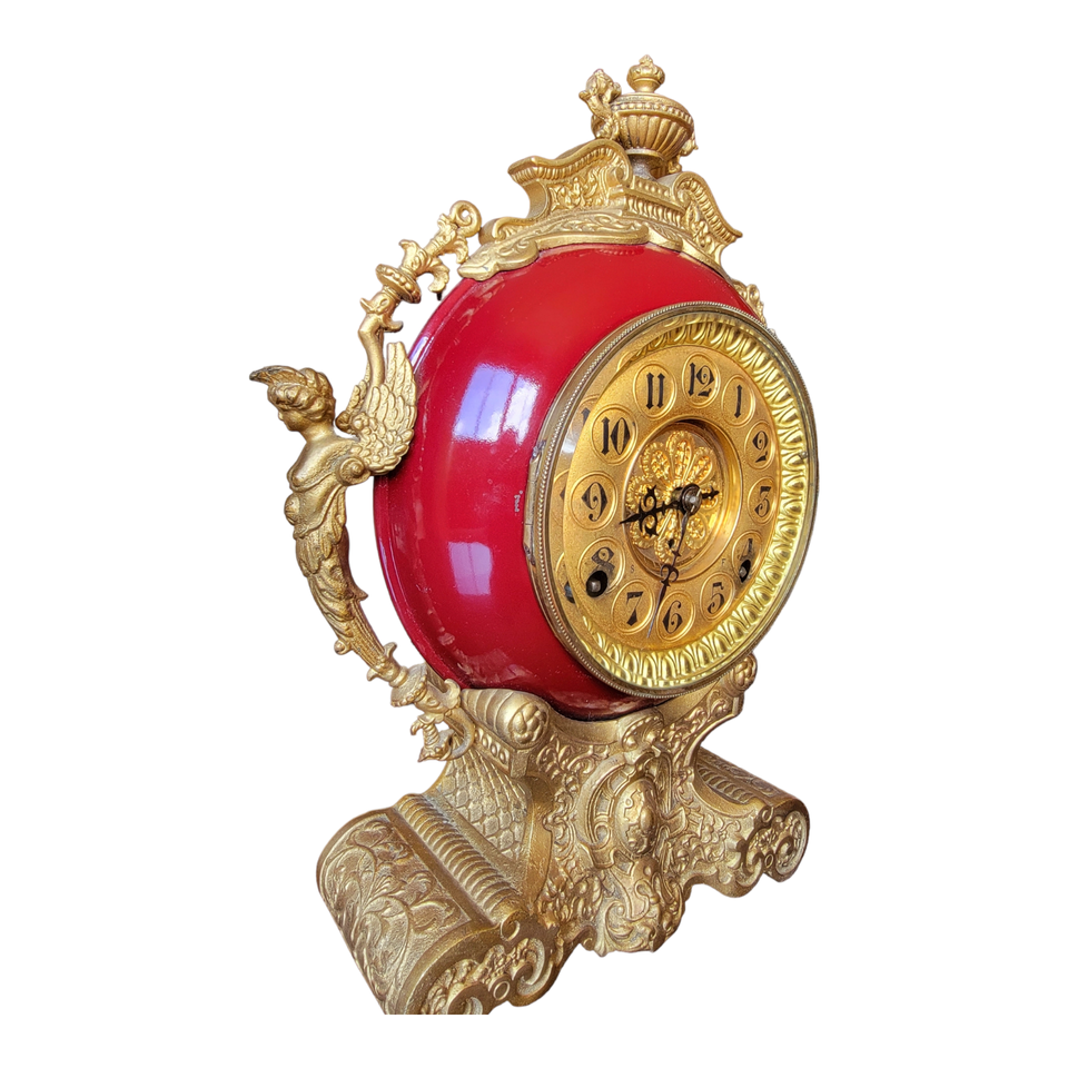 F. Kroeber Gilded Antique Mantle Clock Circa 19Century with Key. | eBay