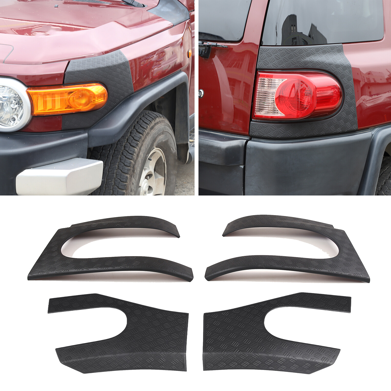 Front & Rear Light Body Armor Cowl Guard Overlay Molding Fits FJ ...