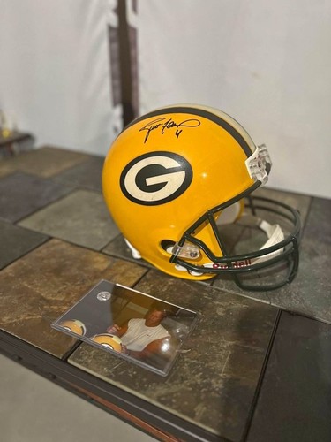 Green Bay Packers Brett Favre Signed Full Size Replica Helmet COA ...